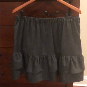 J. Crew | Skirts | Jcrew Gray Ruffle Skirt Elastic Waist Size 2 | Poshmark